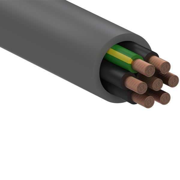 Flexible Control Cable 6C+E 1.5mm V75 300/500V Grey - Eltech