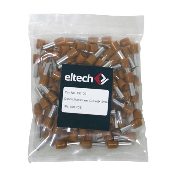 Single Cord End Ferrule 10mm x 12mm Brown - Eltech