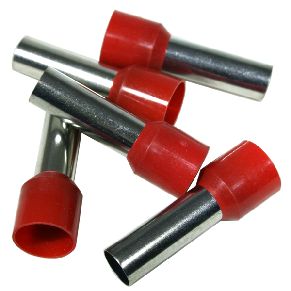 Single Cord End Ferrule 35mm x 25mm Red - Eltech