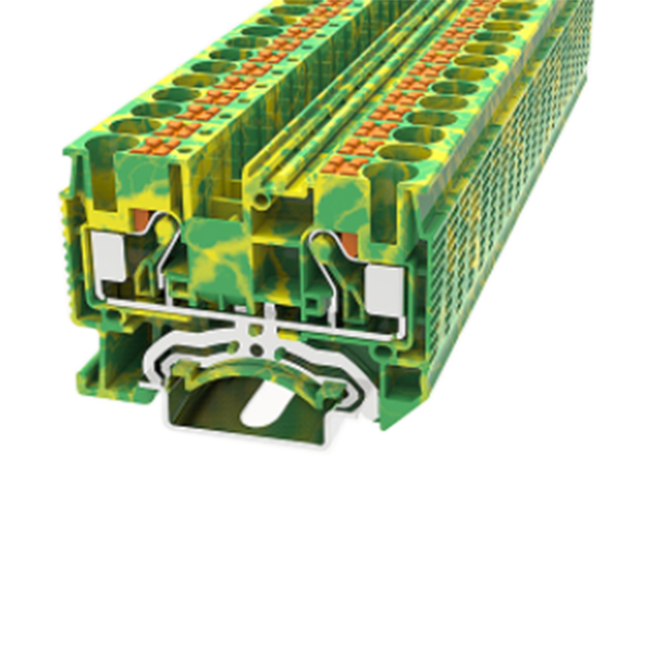 DS Series Spring Clamp Terminal -Top Entry - 2 Way 6.0mm - Earth - Eltech