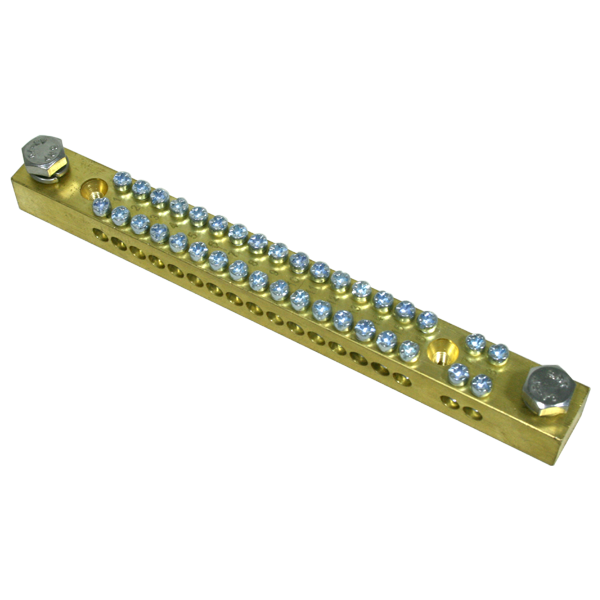 Earth Neutral Bar UNIVERSAL FEED 250A 18 Way Numbered 1-18 - Eltech