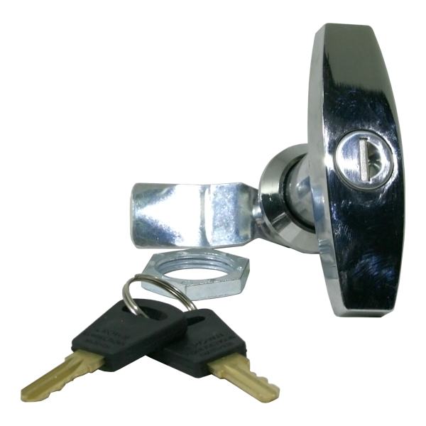 Chrome T handle lock with CL001 key type - Eltech
