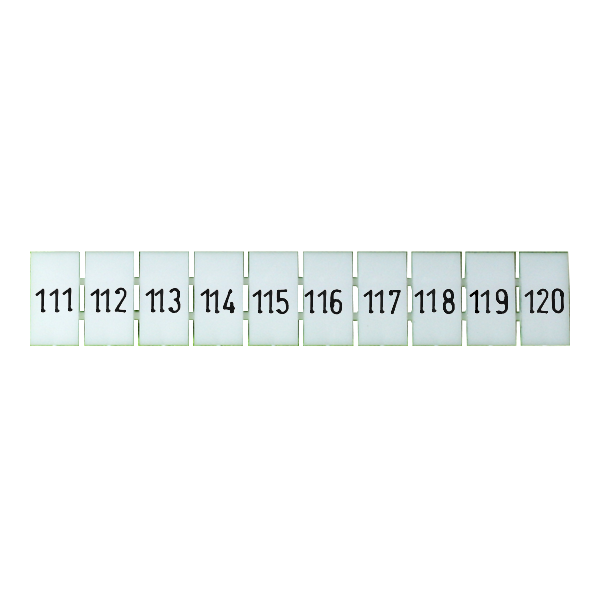 Terminal Marker Strip 111-120 To Suit 4.0mm - Eltech
