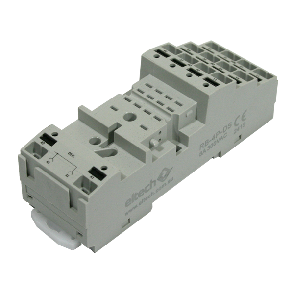 4 Pole Relay Base - Push In Terminal - Eltech