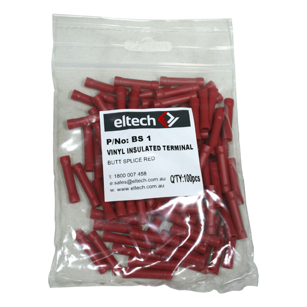 Pre-Insulated Butt Splice - Red - Eltech