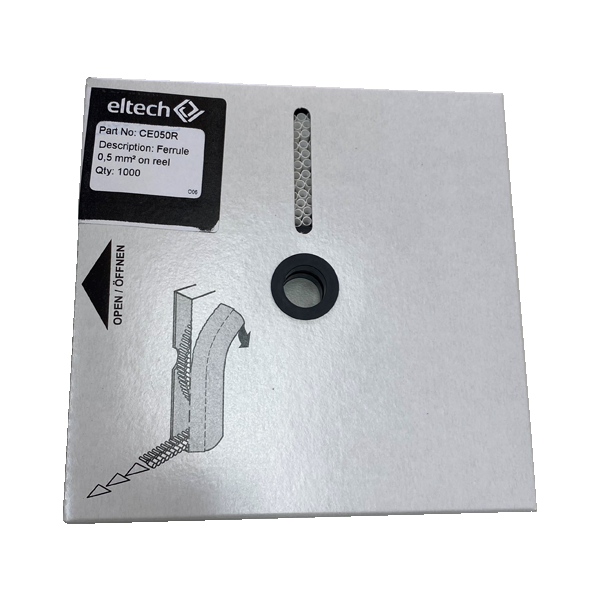 Single Cord End Ferrules - Reel 0.5mm White - Eltech