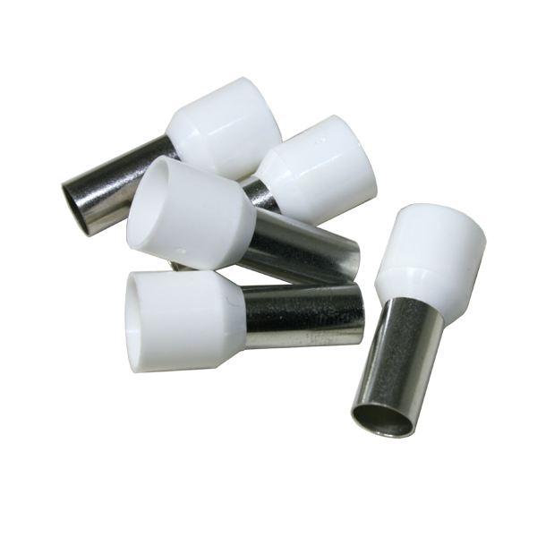 Single Cord End Ferrule 16mm x 12mm White - Eltech