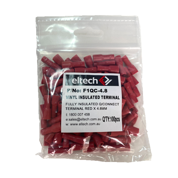 Pre-Insulated Quick Connectors - Fully Insulated Female - Red 4.8mm ...