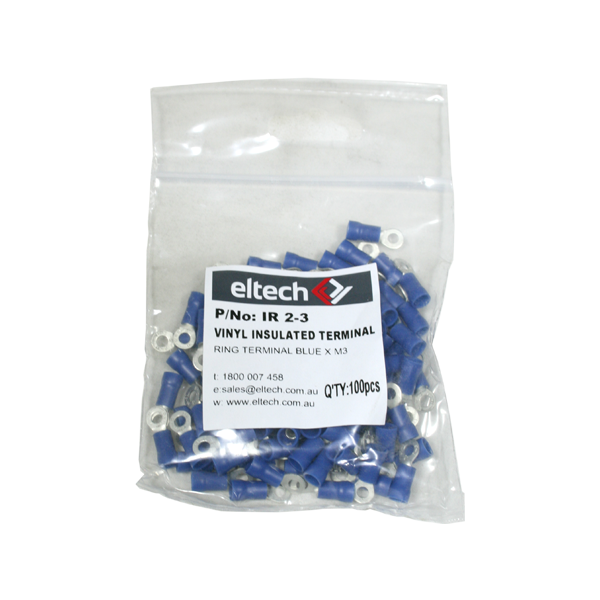 Pre-Insulated Ring Terminal - Single - Blue M3 - Eltech