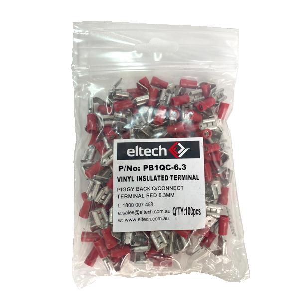 Pre-Insulated Quick Connectors - Piggy Back - Red 6.3mm - Eltech