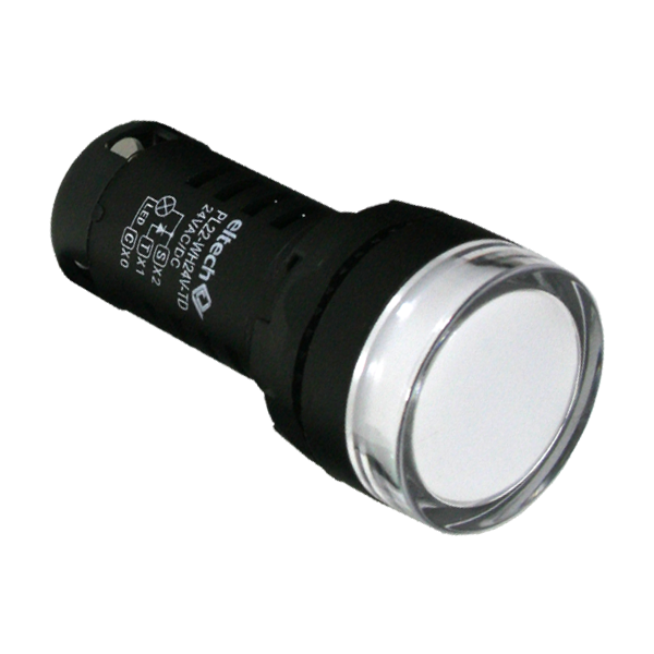 Pilot light LED 24V AC/DC - White - With Lamp Test Terminal - Eltech