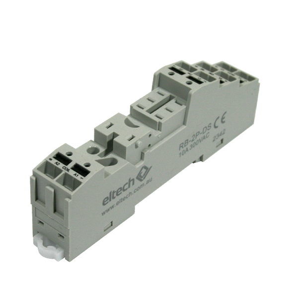 2 Pole Relay Base - Push In Terminal - Eltech