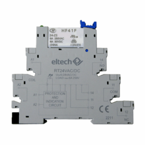 Single Pole Relay & Base 6 Amp 24V AC/DC - Screw Clamp Terminal - Eltech