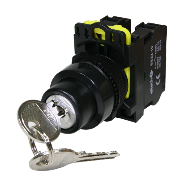 Selector Switch 2 Position Keyed 1xNO+1xNC Maintained - Eltech