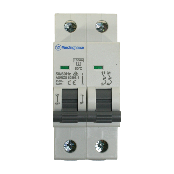 MCB 50A 2P C Curve 10kA - Eltech